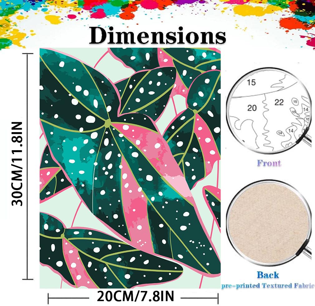 6 Pack Flowers Paint by Numbers Kits for Adults Beginners, DIY Paint by Numbers for Adults on Canvas Without Frame, Drawing Paintwork with Paintbrushes Oil Painting for Home Wall Decor 7.9x11.8inch