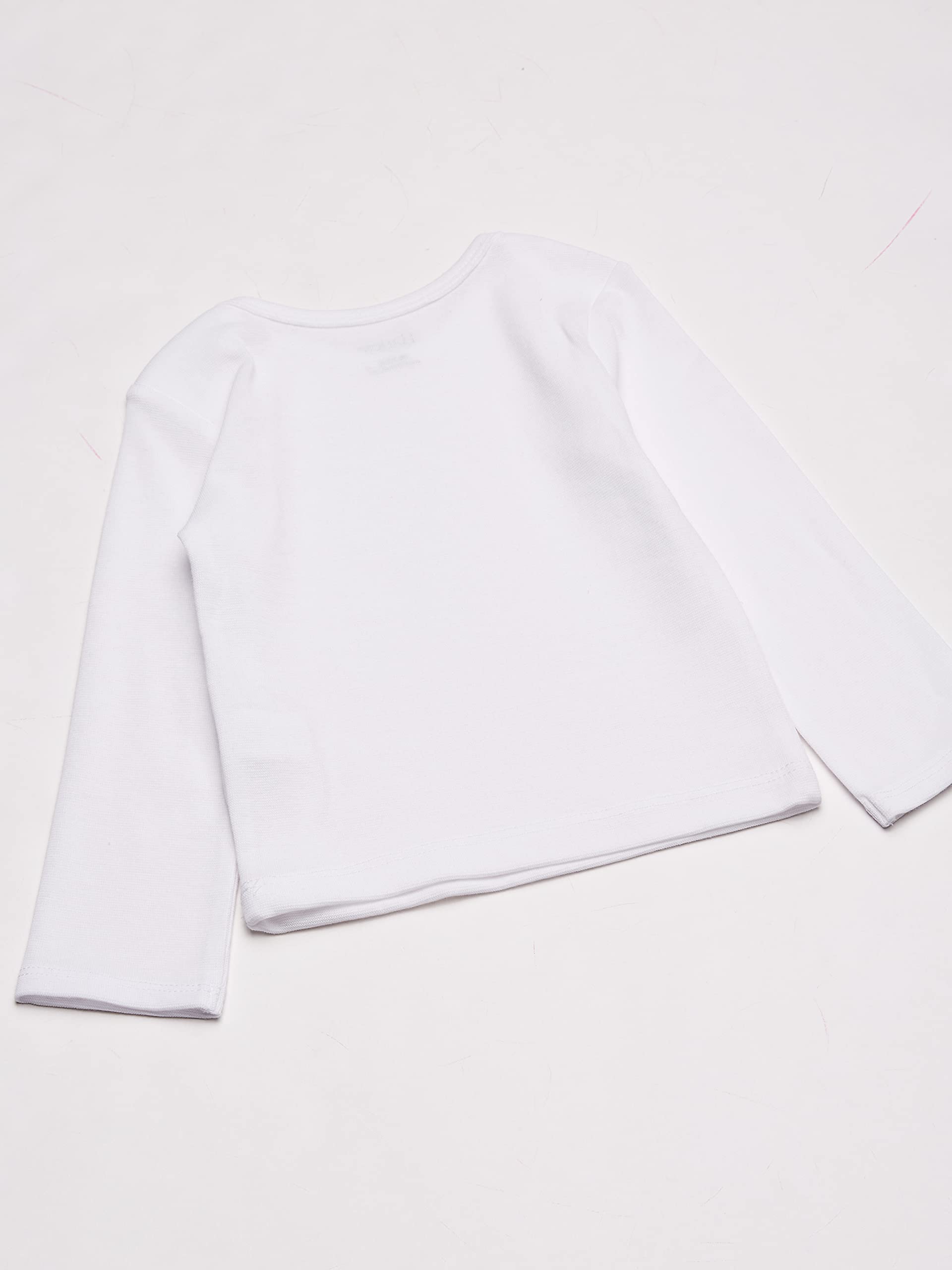 Hanes Kids Long-Sleeve Undershirt, Flexy Soft Knit Expandable Shoulder Pullover for Babies & Toddlers, 4-Pack, Diamond White, 18-24 Months