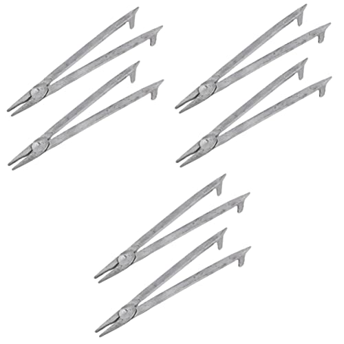 DOITOOL 6 Pcs Woodworking Pliers Hand Tools Woodworking Hand Tool Blacksmithing Forge Tongs Woodworking Forging Tongs Horseshoe Pliers Woodworking Forging Tools Forging Pliers Metal Planer