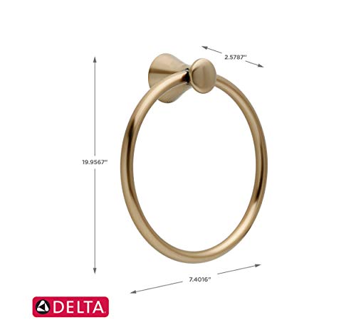 Delta Faucet 73846-CZ Lahara Wall Mounted Towel Ring in Champagne Bronze, Bath Accessories