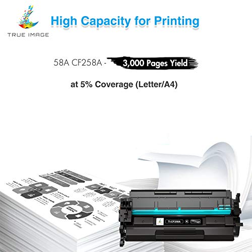 TRUE IMAGE Compatible Toner Cartridge Replacement for HP 58A CF258A CF258X 58X for HP Pro MFP M428fdw M404dn M404n M404dw M428fdn M428dw M404 M428 Printer Ink (Black, 1-Pack)