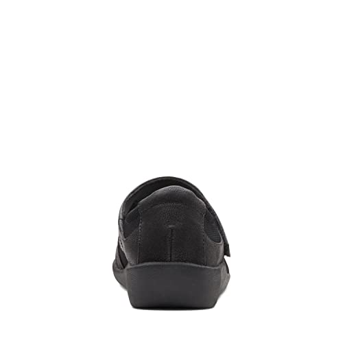 Clarks womens Sillian Bella Mary Jane Flat, Black, 8.5 Wide US