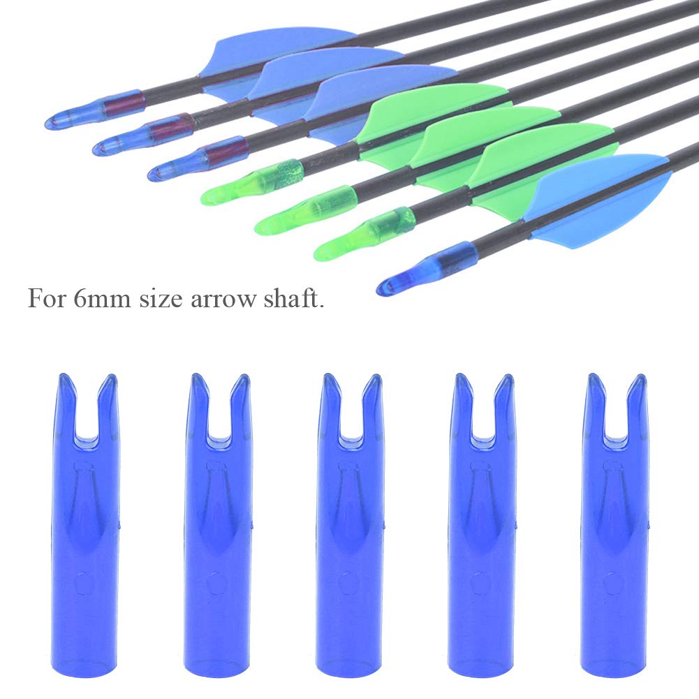 50 Pack Archery Arrow Nock, Arrow Nock Practical Archery Accessor Portable, for DIY Hunting Arrows Recurve Bow Compound Bow 6mm Shaftment(Blue)