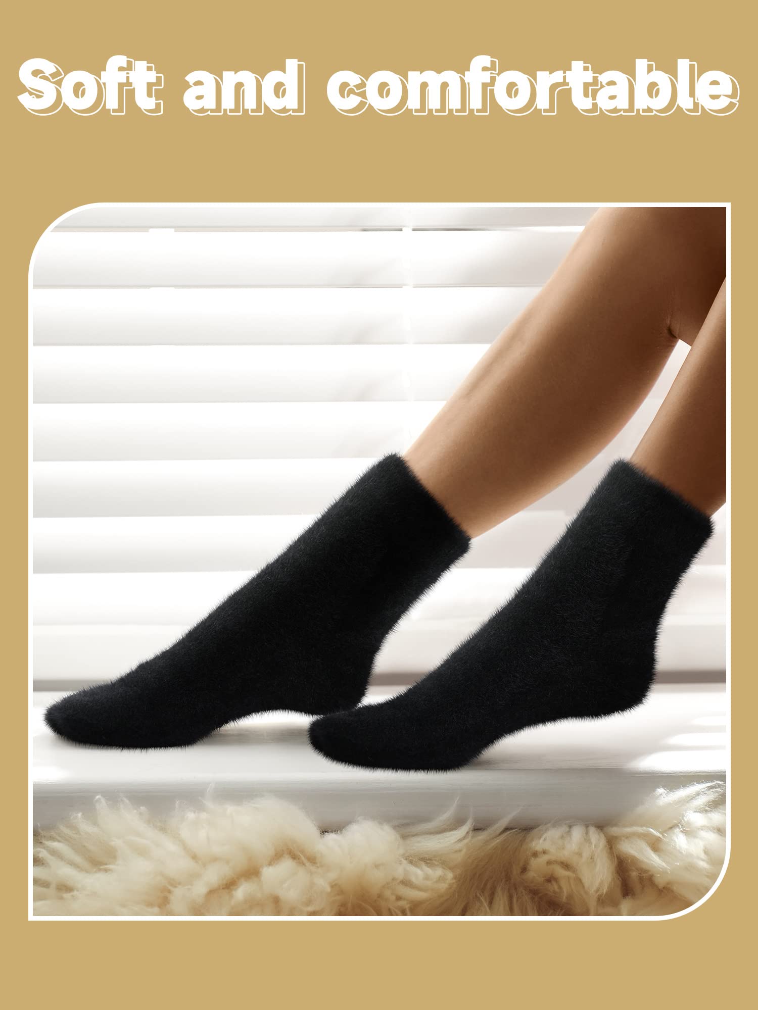 3 Pairs Women Toe Socks Fuzzy Toe Socks Warm Winter Toe Socks Five Toe Socks for Women Men, Size 5-8(Black, White, Beige)