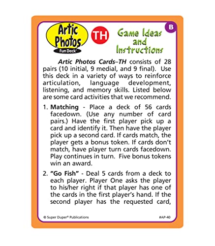 Super Duper Publications | Articulation Photos TH Sound Fun Deck Flash Cards | Educational Learning Resource for Children