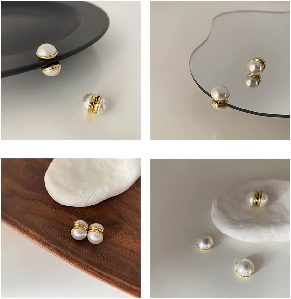 4 Packs Lympha-Circurl Magnetic Ear Ornament, Elegance Lymphvity Magnetherapy White Onyx Earrings, Non Piercing Lymph Drainage Magnetic Therapy Earrings for Women Men