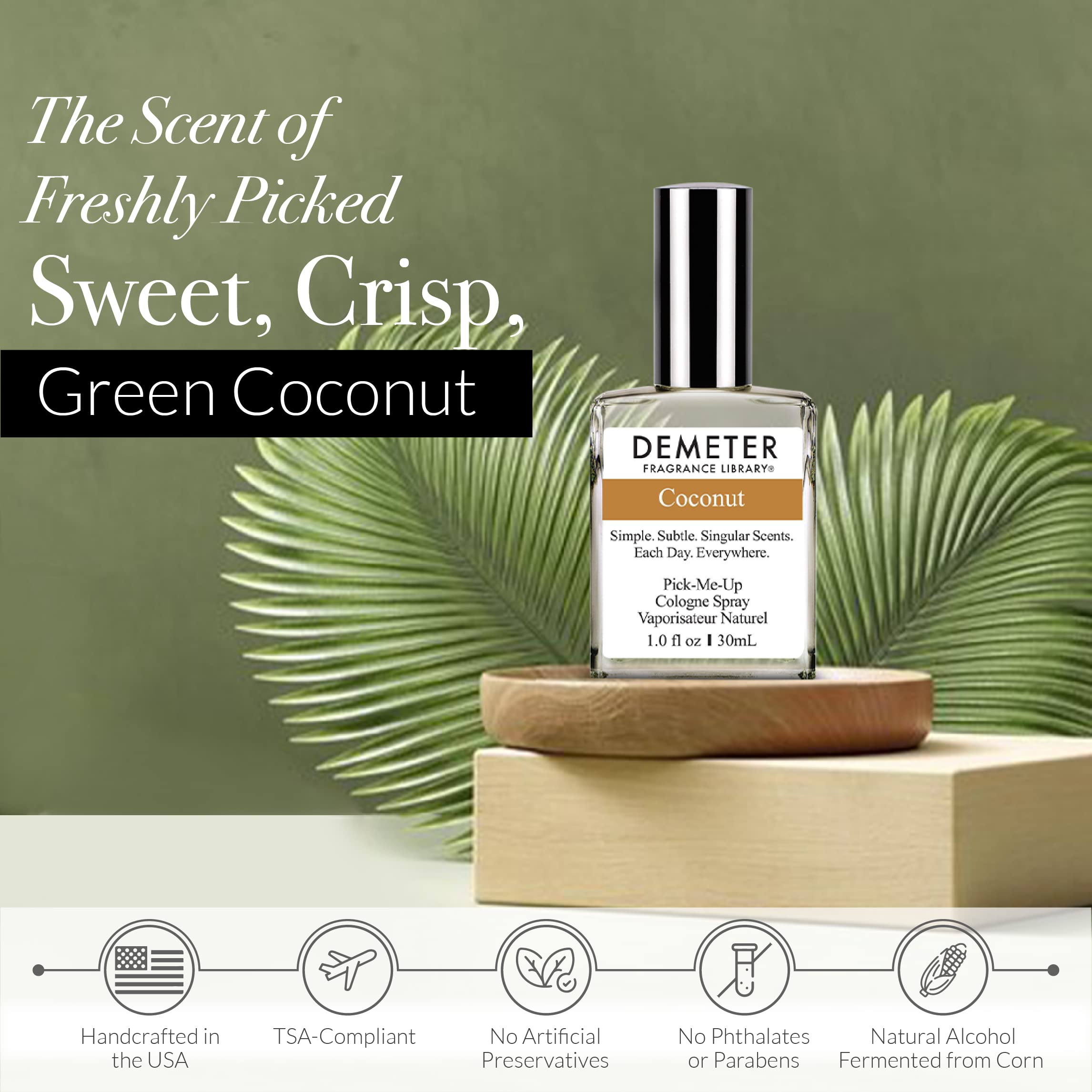 DEMETER Coconut, 1 Oz Cologne Spray, Perfume for Women And Men