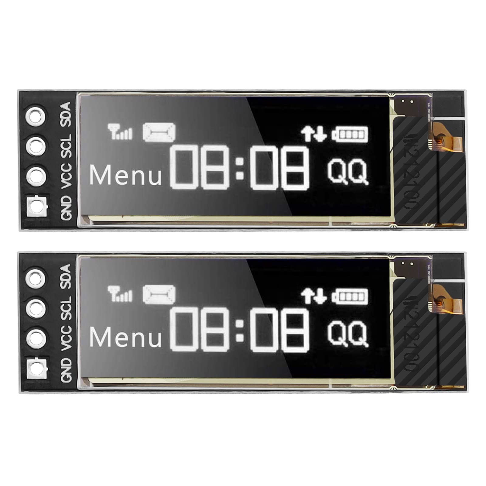 MakerFocus 2pcs I2C OLED Display Module 0.91 Inch I2C SSD1306 OLED Display Module White I2C OLED Screen Driver DC 3.3V~5V for Arduino ESP8266 ESP32 STM32