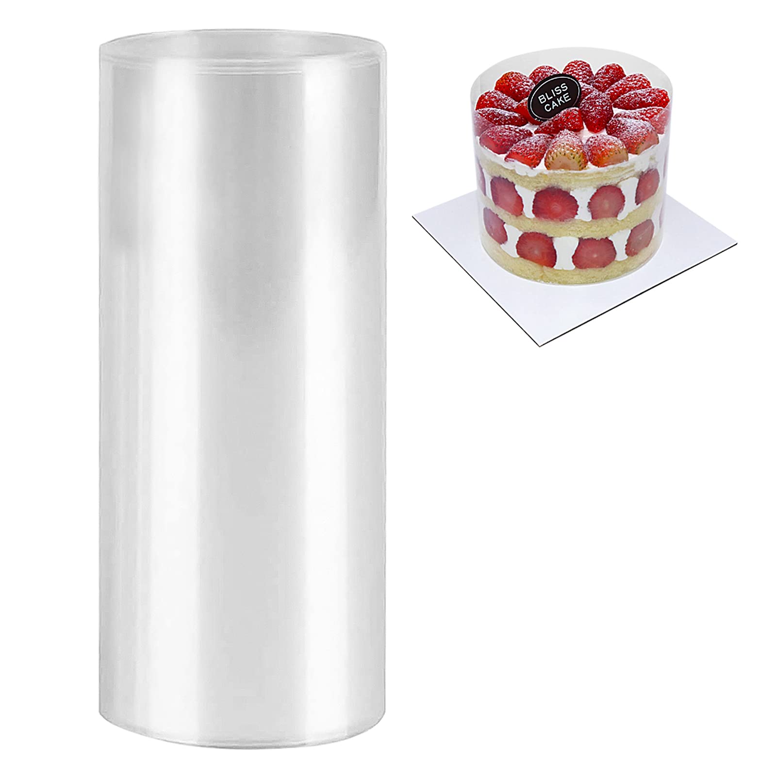 6 Inch Cake Collars, BYKITCHEN Acetate Sheets for Cake, Transparent Collar Acetate Roll, Cake Clear Strips for Chocolate Mousse DIY Cake Wraping Decorating (Length 394inch)