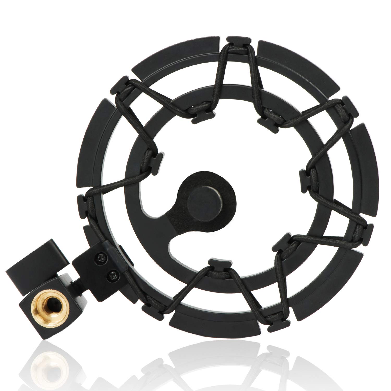 Boseen Shock Mount Compatible With Blue Yeti, Blue Yeti Pro and Blue Snowball Microphones, Eliminates Noises and Vibration Black/Champagne