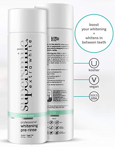 Supersmile Extra Whitening Pre-Rinse - Clinically Formulated Pre-Brush Dental Mouthwash, 16 Fl. Oz (1-Bottle)