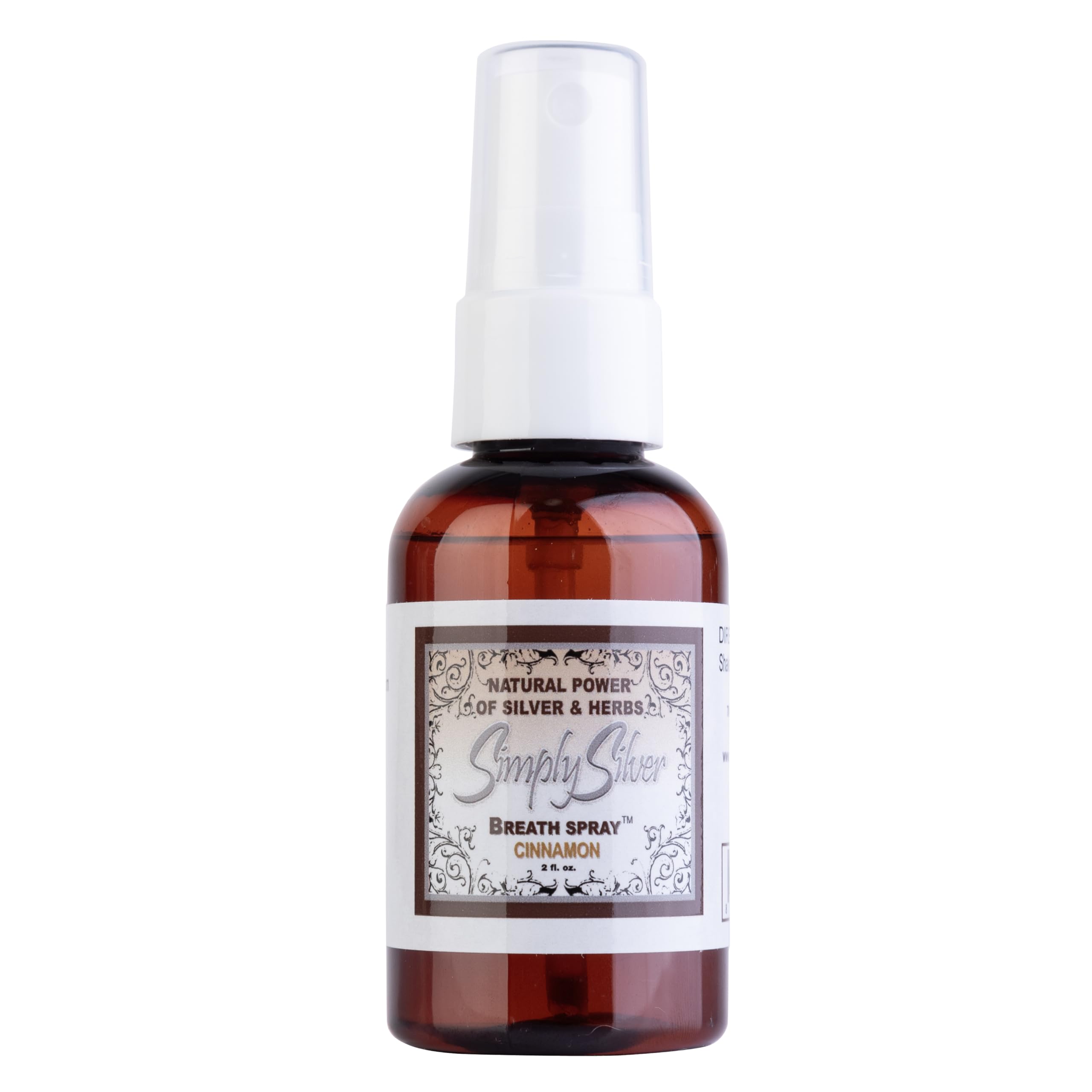 Simply Silver Cinnamon Breath Spray - for Dry Mouth and Freshening, All Natural, Fluoride Free, 2 Fl Oz