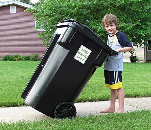 ZAEO Yard Waste Only Decal - Sticker for Trash Cans, Garbage Cans and Containers - 8 Inches x 6 Inches (Green, 1)