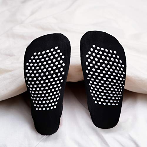 Cooraby 12 Pairs Kids' Non Slip Half Cushion Low Cut Socks Non-Skid Classic Ankle Socks (Black, 3-5 Years)