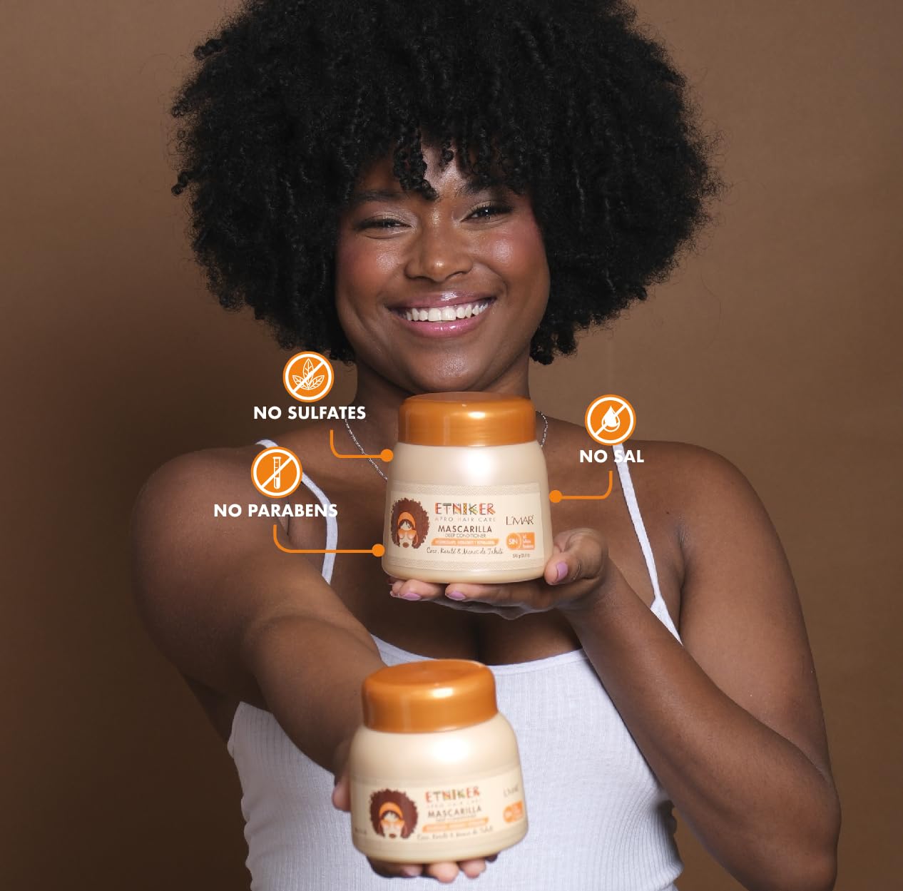 ETNIKER Deep Conditioning Mask for Afro-Curly, Wavy hair | Detangle, Soften & Moisturize | Coconut Oil, Shea Butter, Monoi Oil | Free from Salt, Sulfates, Parabens by Lmar | 10.5oz"
