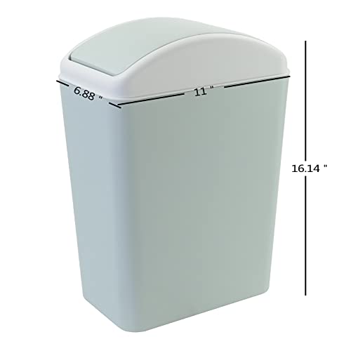 Bringer 4.5 Gallon Kitchen Swing Top Trash Can, Plastic Garbage Can with Swing Lid, Blue