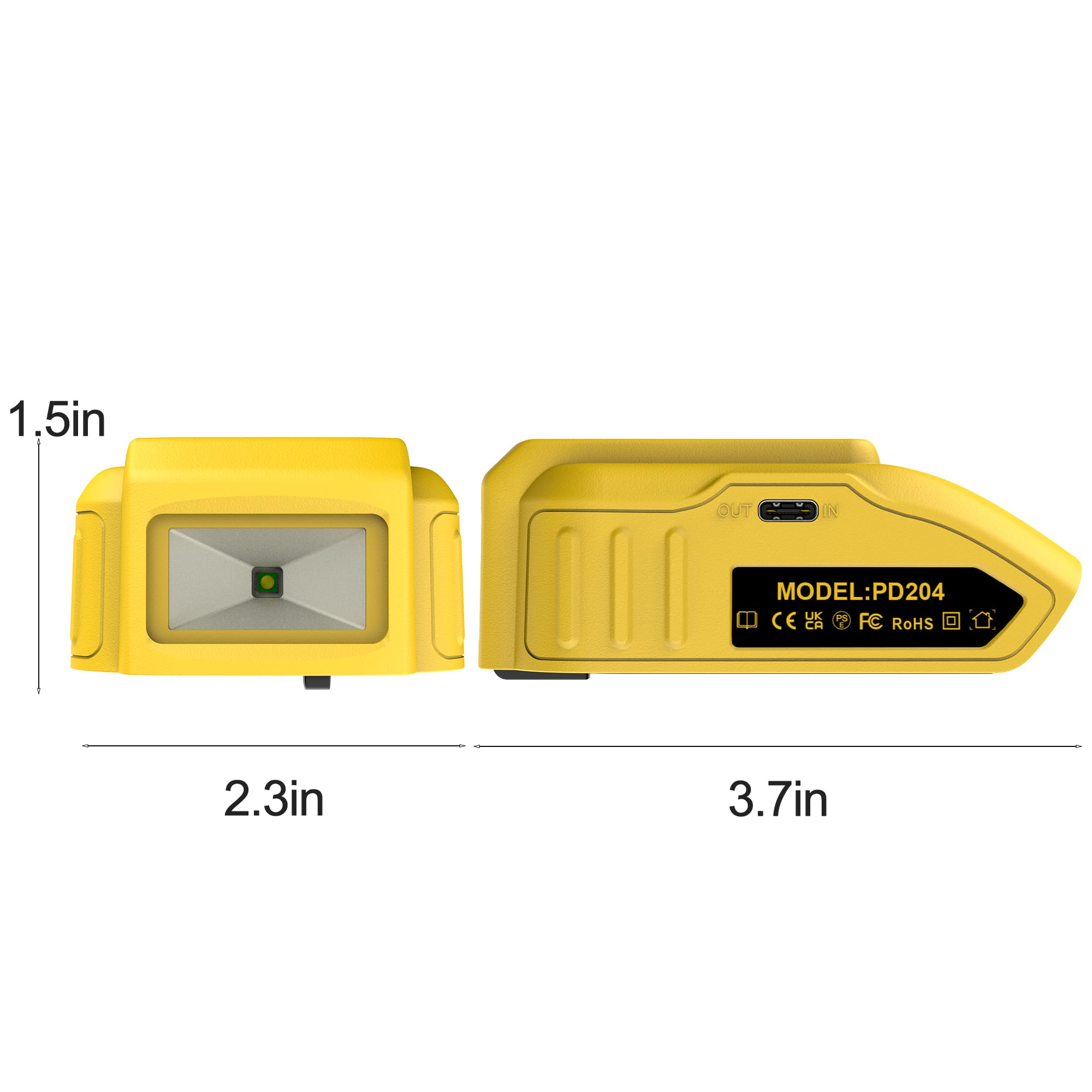 Rebicacate Portable USB Charger for Dewalt 20V Battery with USB C PD2.0 33W Output, Compatible with Dewalt Charger, Compatible with DCB204 DCB200 DCB205 Power Power Tools Lithium-Ion Battery