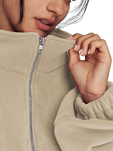 AUTOMET Womens Oversized Sweatshirt Hoodies Half Zip Pullover Trendy Long Sleeve Shirts Tops Y2k Fall Outfits Sweaters Clothes 2023 Khaki