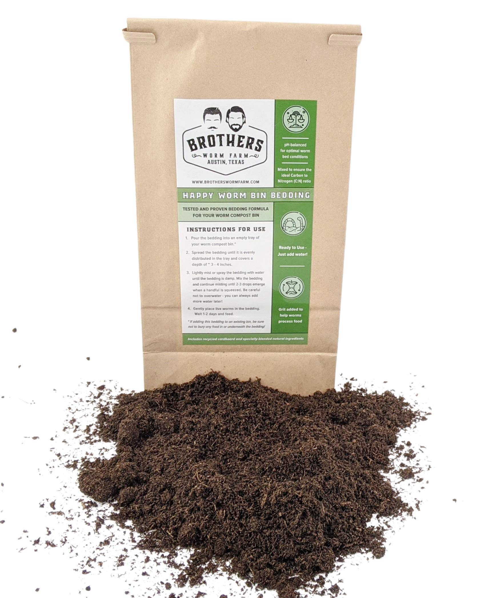 Bedding for Worm Bins (3 Lbs) - Specially-Mixed, pH-Balanced Bedding for Indoor/Outdoor Worm Bins