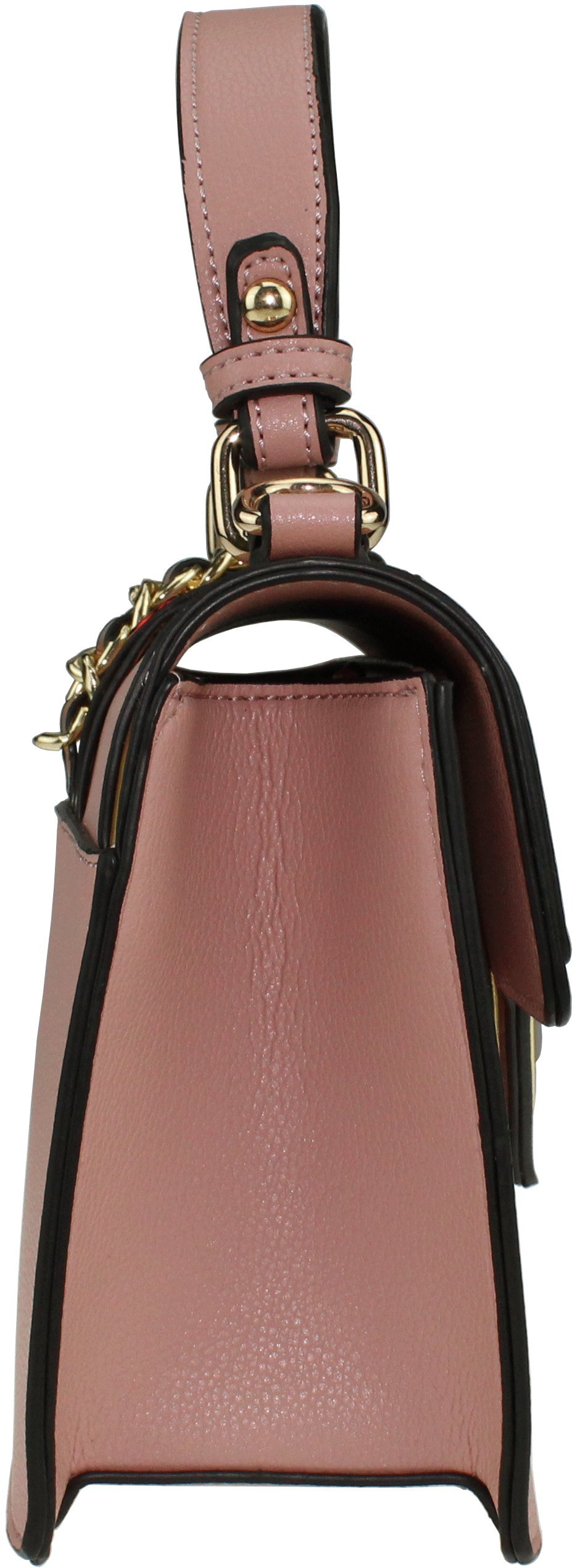 B BRENTANO Vegan Medium Crossbody Top Handle Purse with Metallic Trim (Blush Pink)