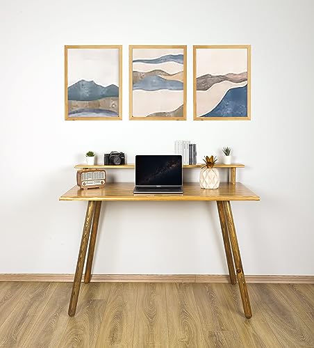 BAROKKO Solid Wood Desk 46"; Computer Desk;Home Office Desk with Monitor Shelf