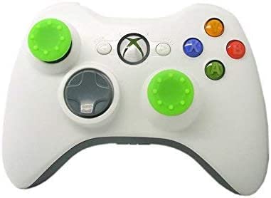4PCS Rymfry Silicone Analog Joystick Caps Thumbstcks Thumb Stick Grips Cap Cover for PS5 PS4 PS3 Xbox One Xbox 360 PS2 Controller (Green)