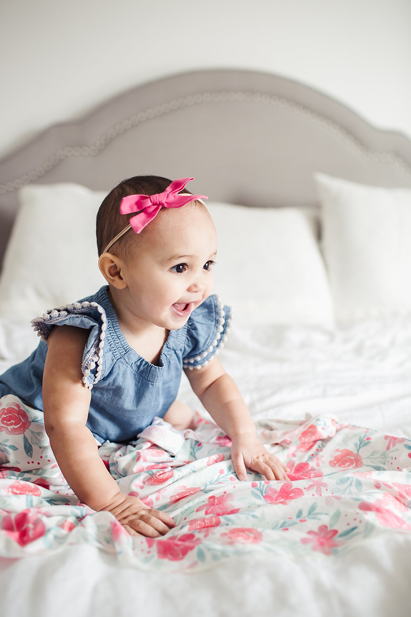Copper Pearl Large Premium Knit Baby Swaddle Receiving Blanket June