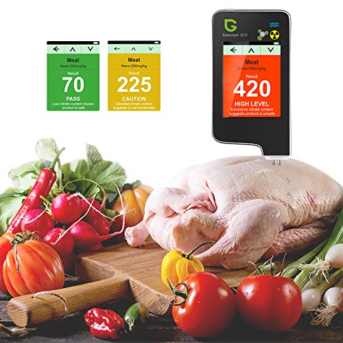 6 in 1 Greentest eco 5 Digital Food Nitrate Tester, High Accuracy Radiation Detector Geiger Counter Water Quality Meter TDS Hardness PPM Analyzer Dosimeter for Vegetable, Fruit, Meat, Fish, Water