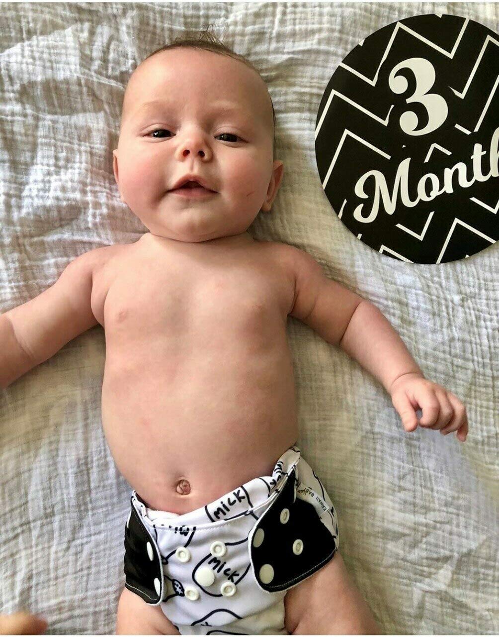 KaWaii Baby One Size Printed Snap Cloth Diaper, Leakproof Washable Reusable Newborn to Toddler Unisex Pack of 20