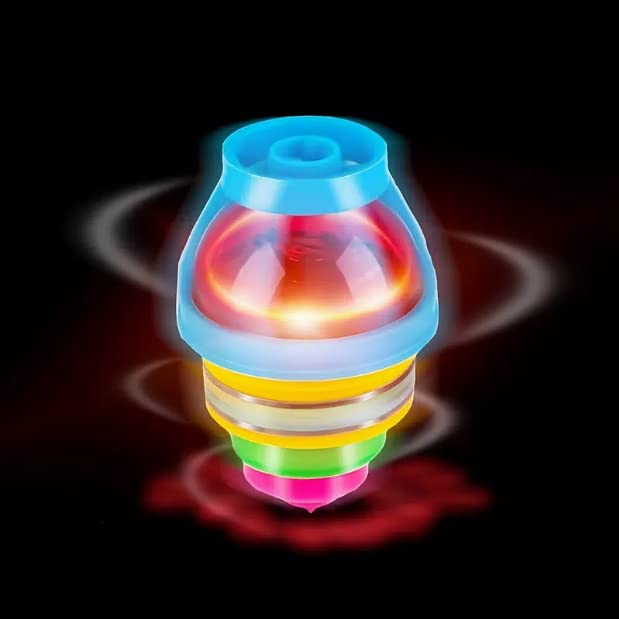4pcs/Pack LED Light Up Flashing UFO Spinning Tops with Gyroscope Novelty Bulk Toys Party Favors