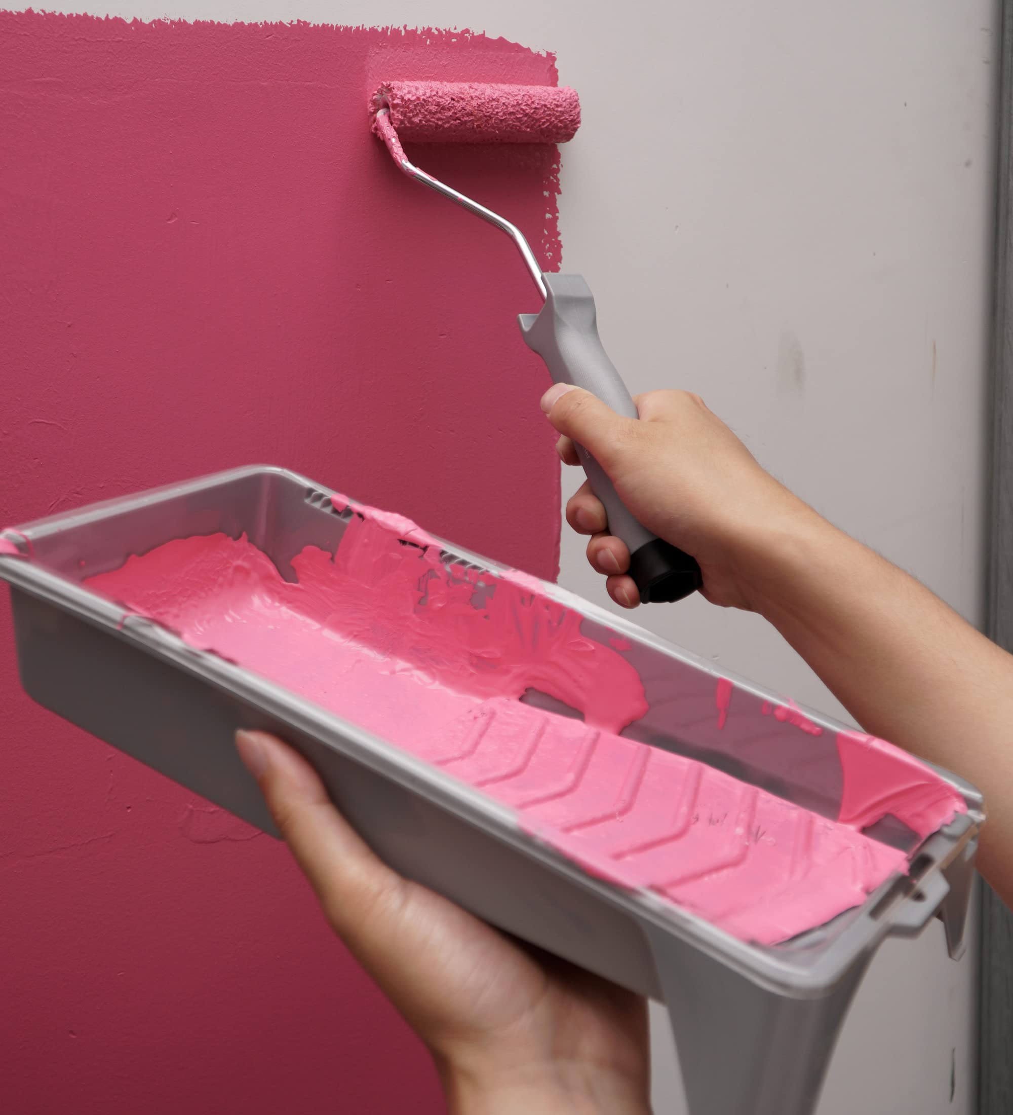 VOOMEY Microfiber Paint Roller Covers 4 Inch,1/3" Nap Mini Roller Covers,Pack of 24,Roller Covers for Painting,Home Painting Supplies