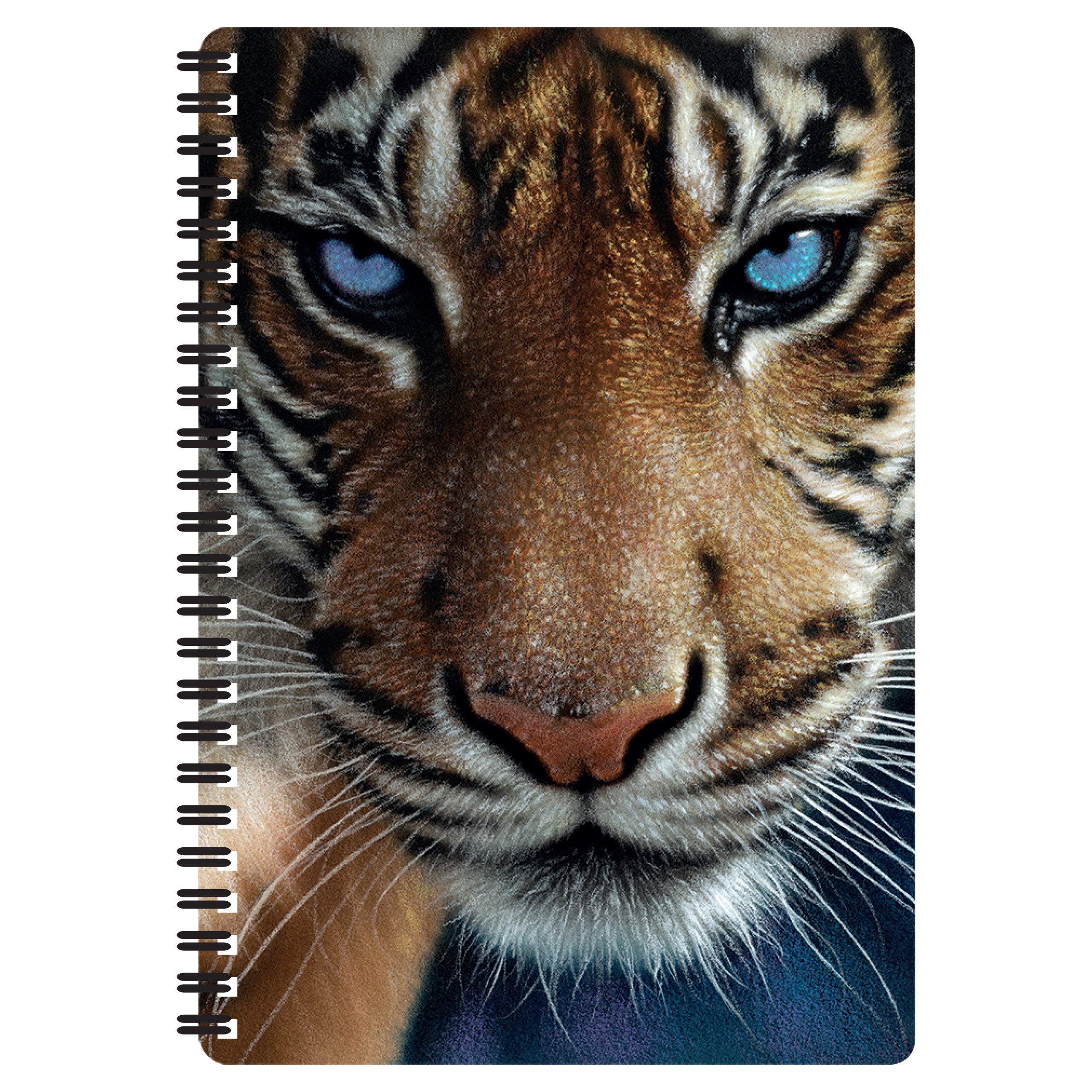 3D LiveLife Notebook - Blue Eyes from Deluxebase. 80 Page Lined Lenticular 3D Tiger Notebook. 8.5 x 5.5 in. Superb school or work stationery with artwork licensed from artist Collin Bogle