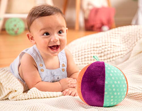 B. toys- B. baby- Large Textured Plush Baby Ball- Chiming Bell- Gross Motor Skills & Sensory Development- for babies & Toddlers- Make It Chime- 6 months +