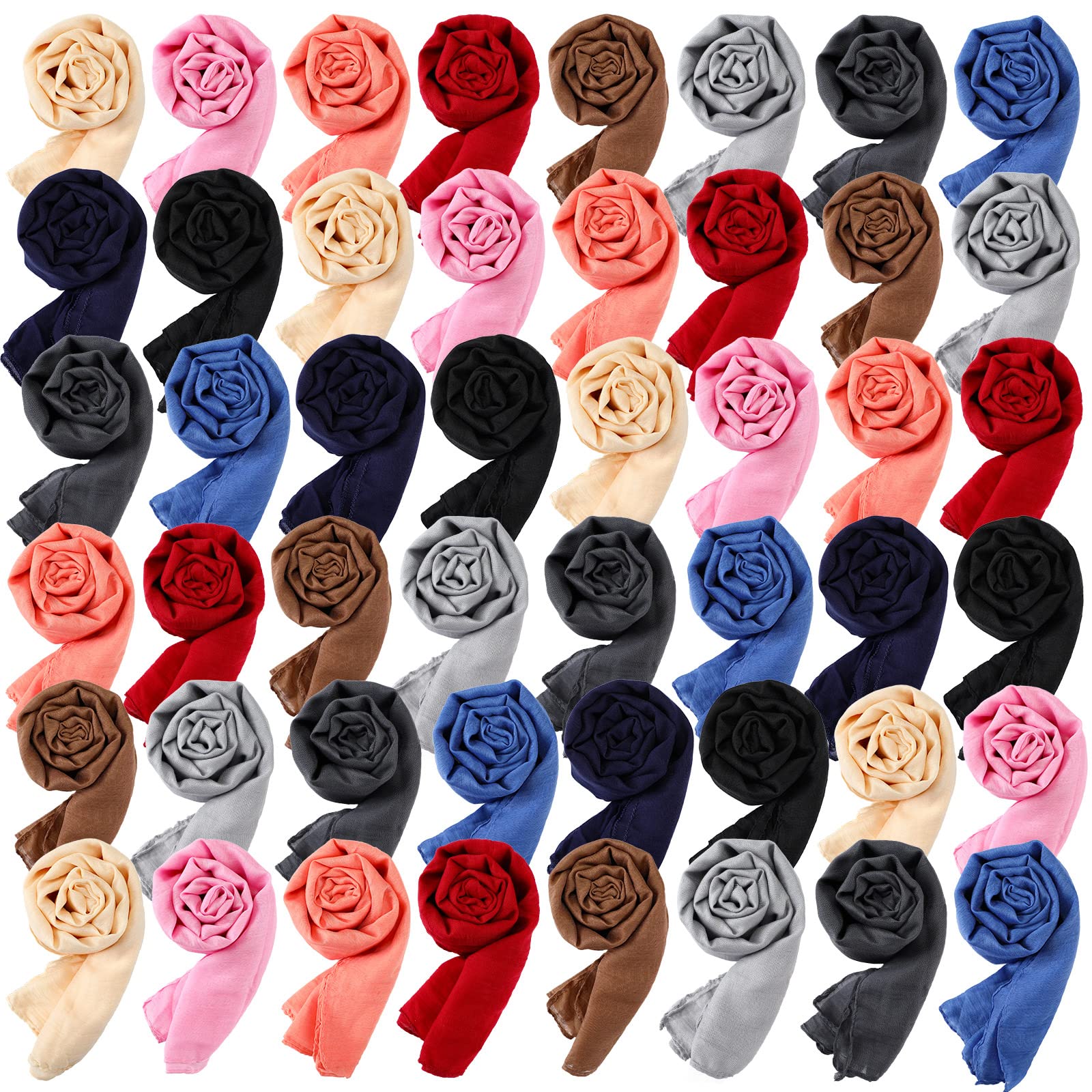 50 Pcs Women Soft Scarf Shawl Lightweight Long Scarf Sun Proof Shawls Wrap for Wedding Bride Bridesmaid Evening Dress
