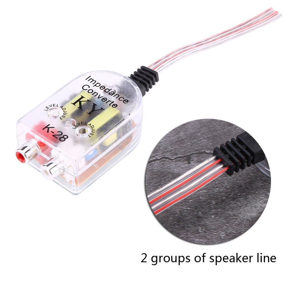 Keenso High to Low Converter, Wire Converter Line Converter Car Audio Hilow Converter Output Impedance Converter