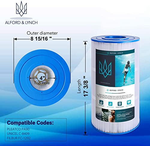 Alford & Lynch - Replacement Pool Filter Cartridge - Compatible with; Hayward C900 | CX900RE | PA90 | Unicel C-8409 | Filbur FC-1292.