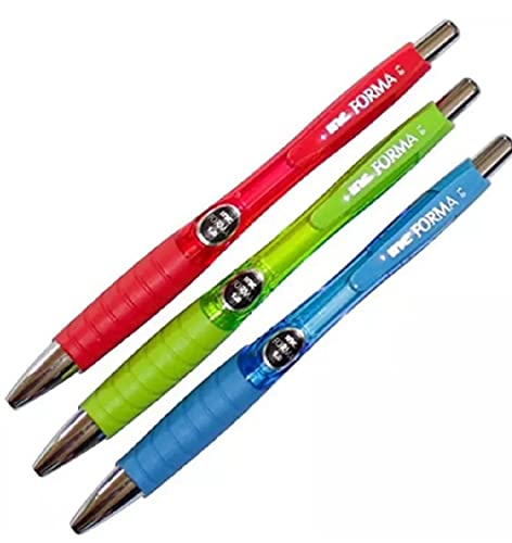 Forma 1.0 mm Ball Point Retractable Black Ink W/ Neon Barrel Colors 1 Pack Of 3