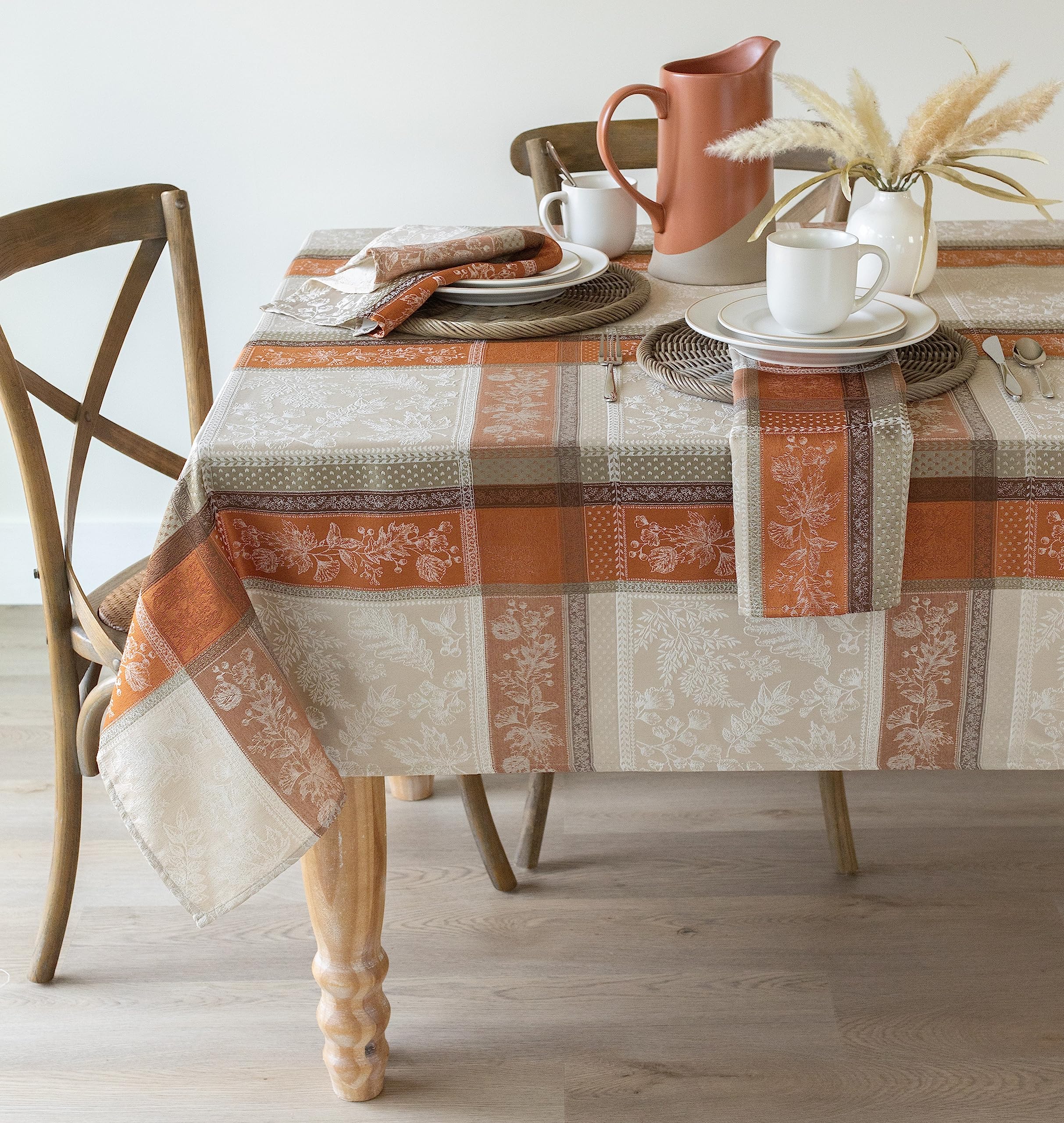 Benson Mills Heirloom Harvest Yarn Dyed Jacquard Fabric Table Cloth, Fall, Harvest and Thanksgiving Tablecloth (60" X 84" Rectangular, Heirloom Harvest)