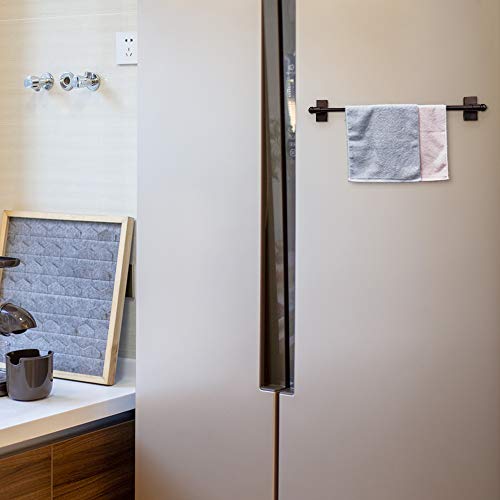 WL.Rocaille Adjustable Magnetic Rods for Mental Appliance, Doors, Windows,16 to 28 Inch/2 Pack/Easy Installation Toilet Towel Bar, Muti-Useful (Black, 2pack)