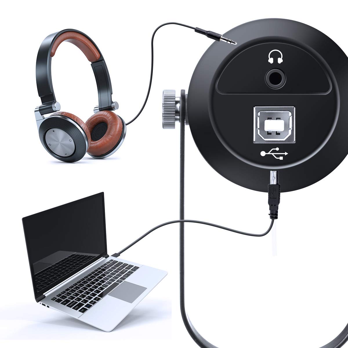 Recording Microphone, Professional USB Condenser Microphone, Desktop Computer Mic for Podcasting, Chatting, Voice Over, Gaming, Interview, Conference Call