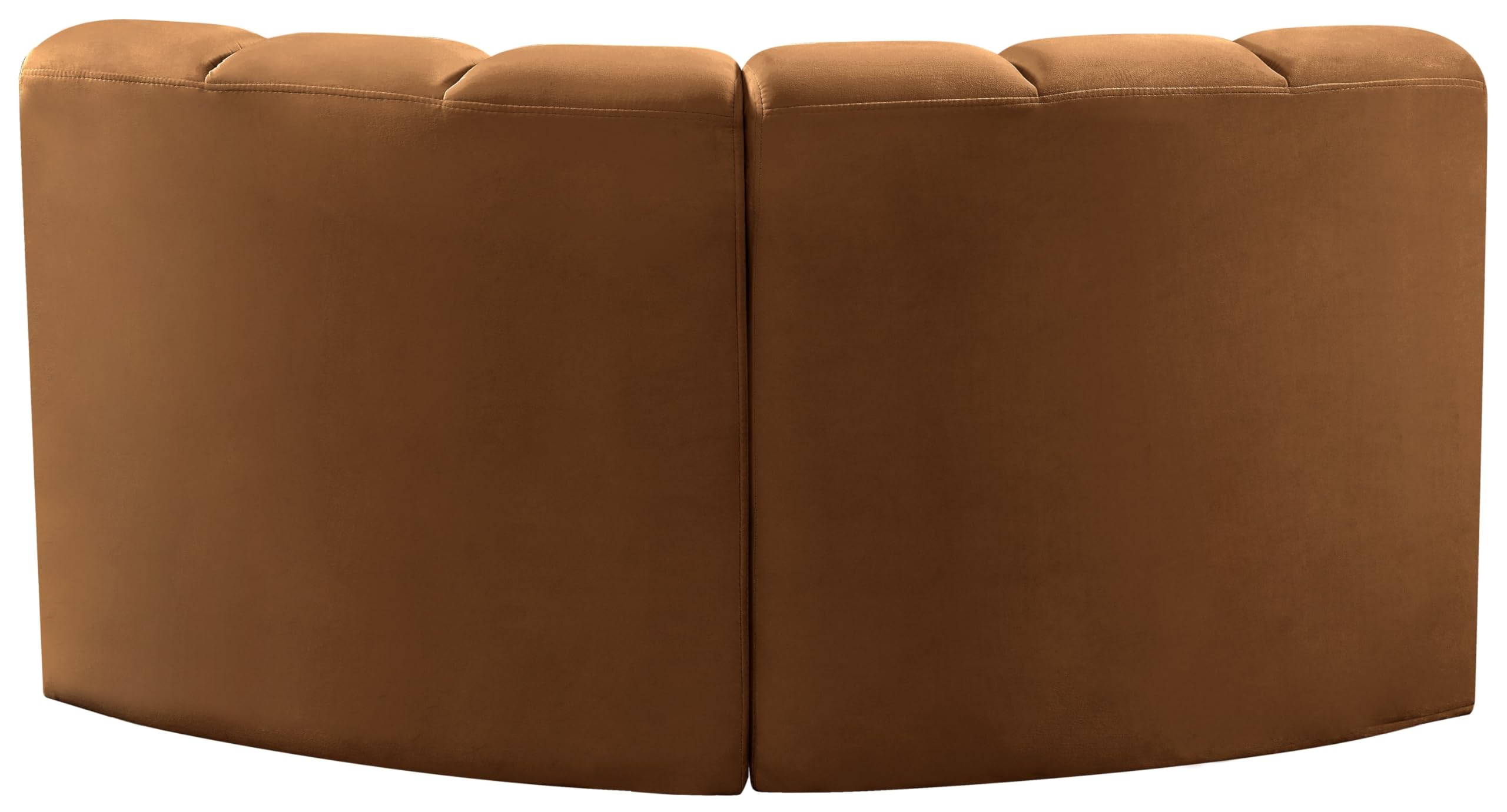 Meridian Furniture 103Saddle-S2B Arc Collection Modern | Contemporary Modular Sofa with Soft Saddle Velvet, Deep Channel Tufting, Modular Design, 60 W x 33 D x 30 H, Saddle