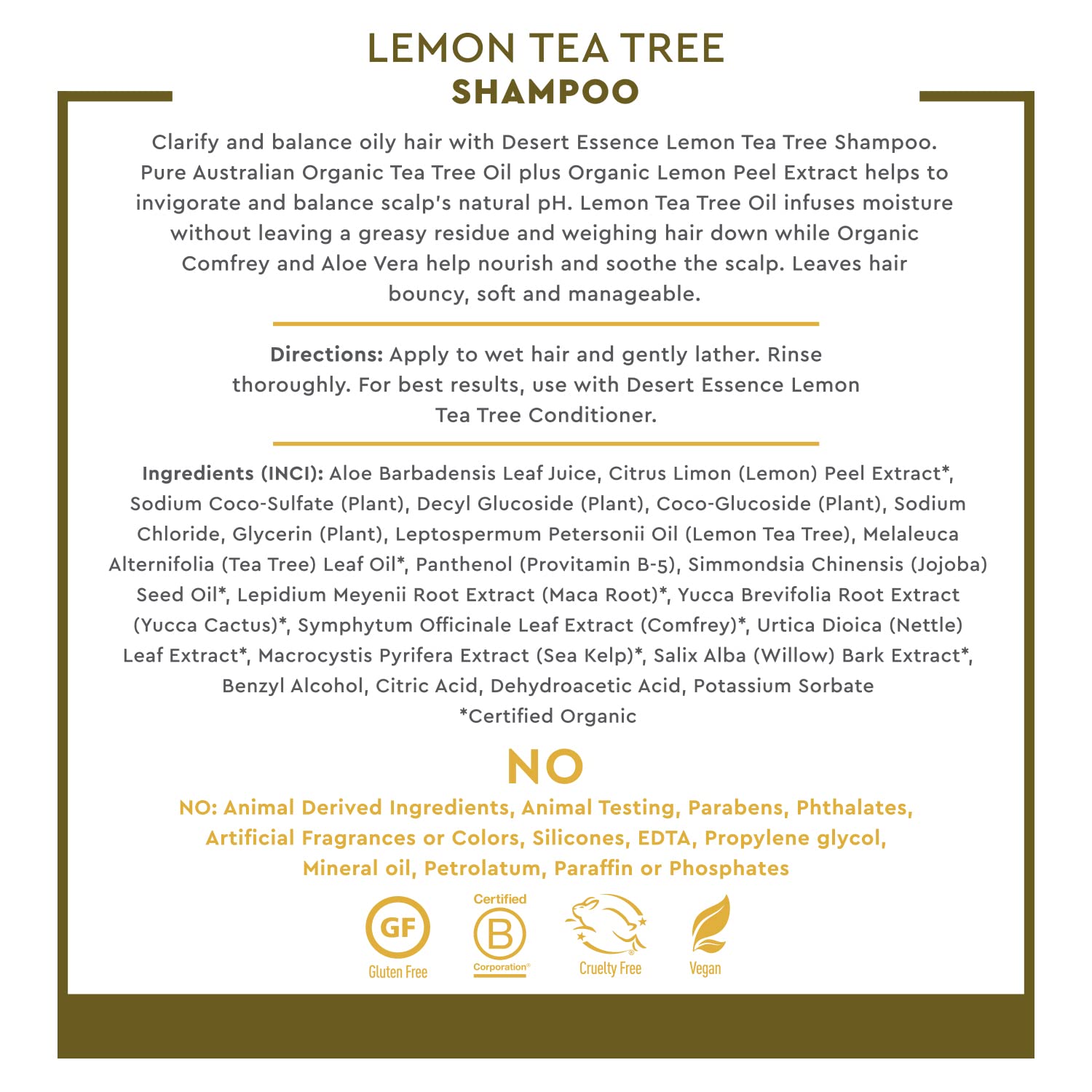 Desert Essence Lemon Tea Tree Shampoo - 8 Fl Oz - Pack Of 3