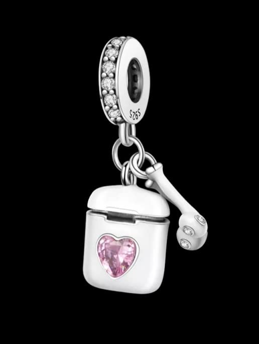 Airpods Dangle Charm Music 925 sterling silver for necklace bracelet fits Pandora
