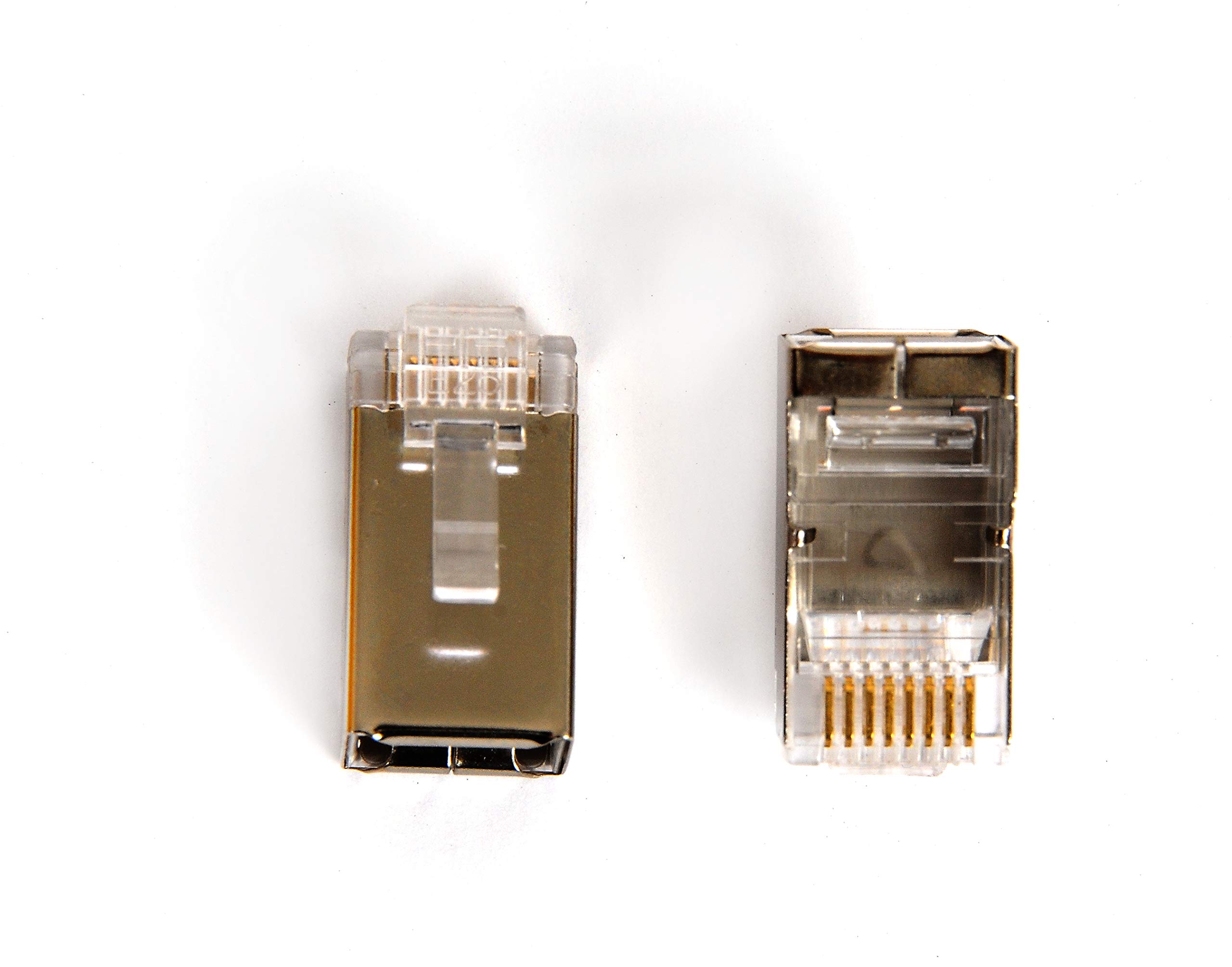 Platinum Connector RJ45 Cat6a/6 FTP snap in clips with Boots (50 count each) - pass through makes connector assembly much easier and less prone to miss-wiring