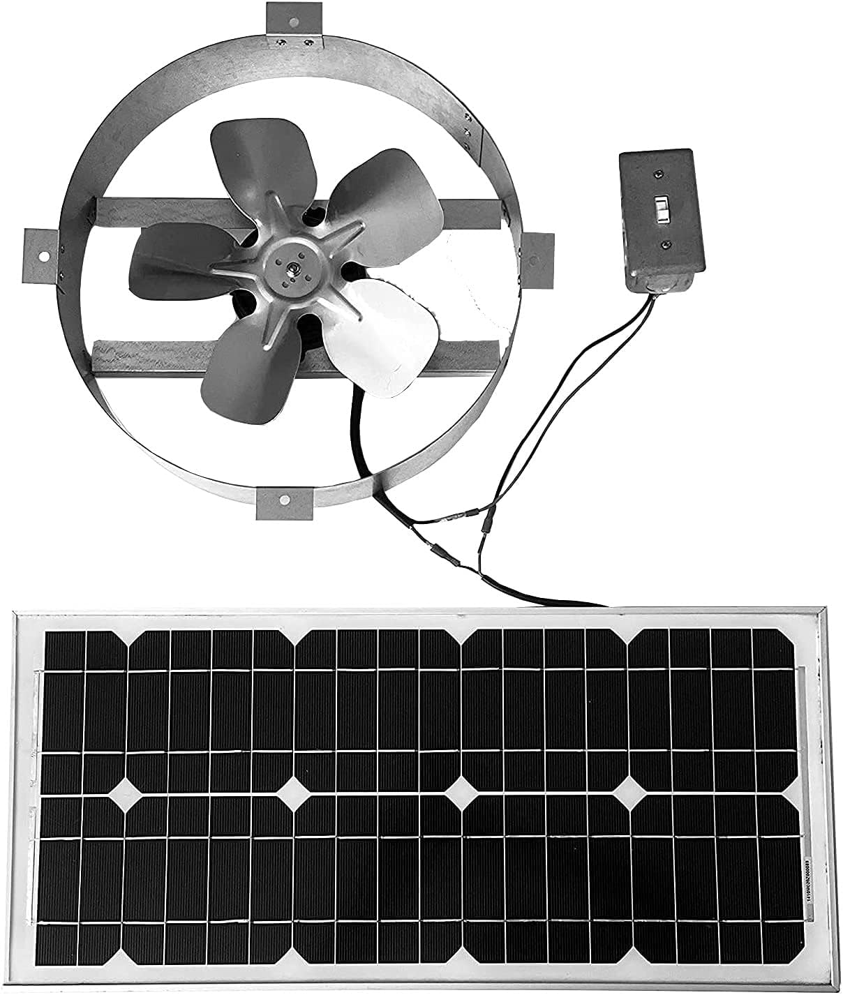 Amtrak Solar Powerful 50-Watt Solar Roof, Attic, Ventilation Exhaust Fan it Quietly Cools Your House, Garage, RV or Boat Waterproof, Plug & Play (with on/Off Switch, Plug & Play) (50, watts)