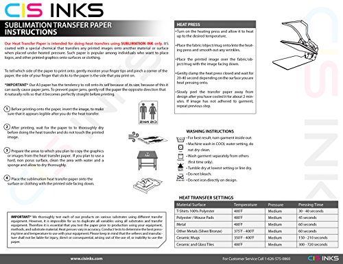 CISinks A3+ Sublimation Ink Transfer Paper 13" x 19" (100 Sheets) For EPSON ME Series, RICOH GX Series And SAWGRASS Printers