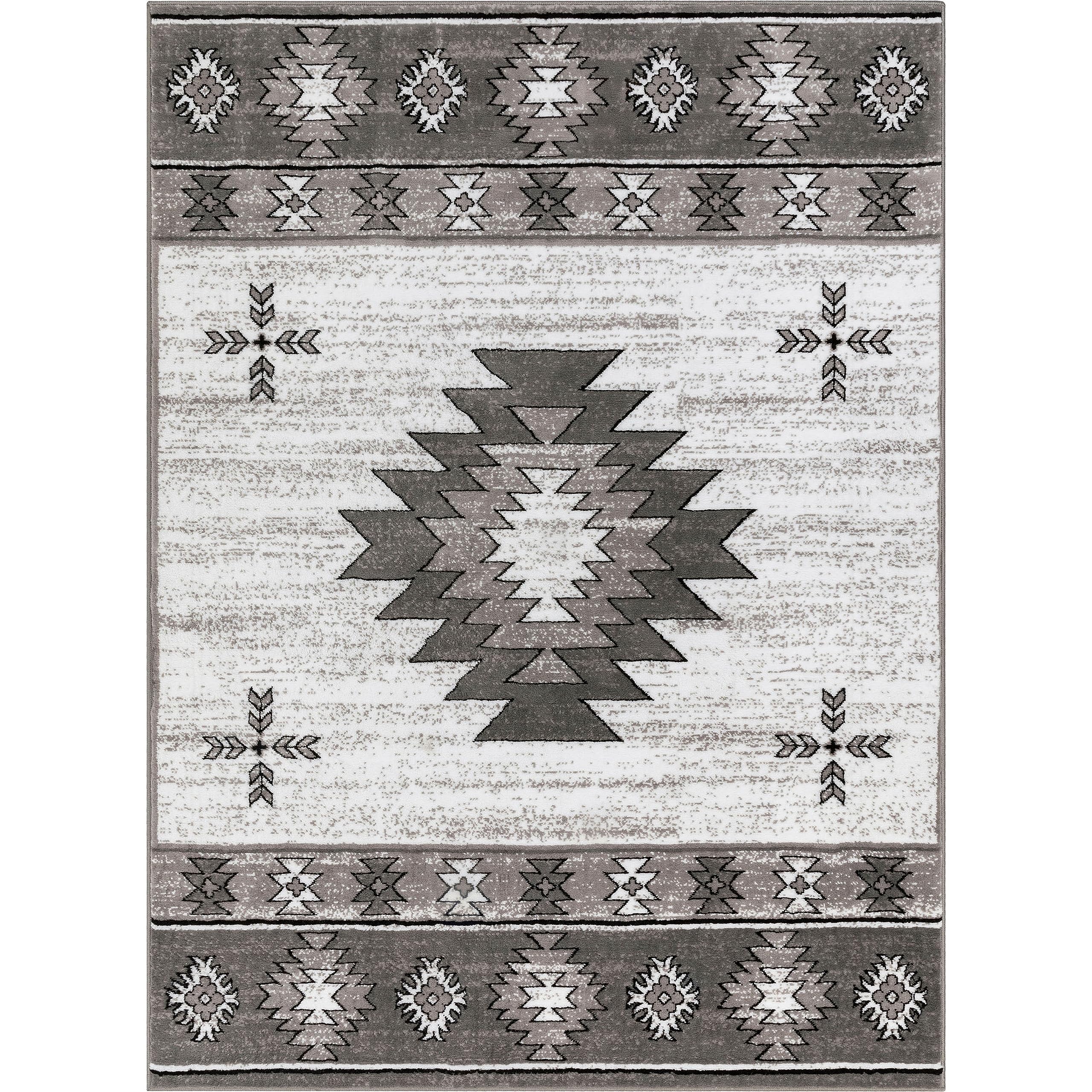 Well Woven Southwestern Rodrigo 5'3" x 7'3" Grey Area Rug