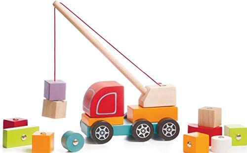 Cubika 13982 - Wooden Crane Truck, Children's Construction Playset. More 3 Years