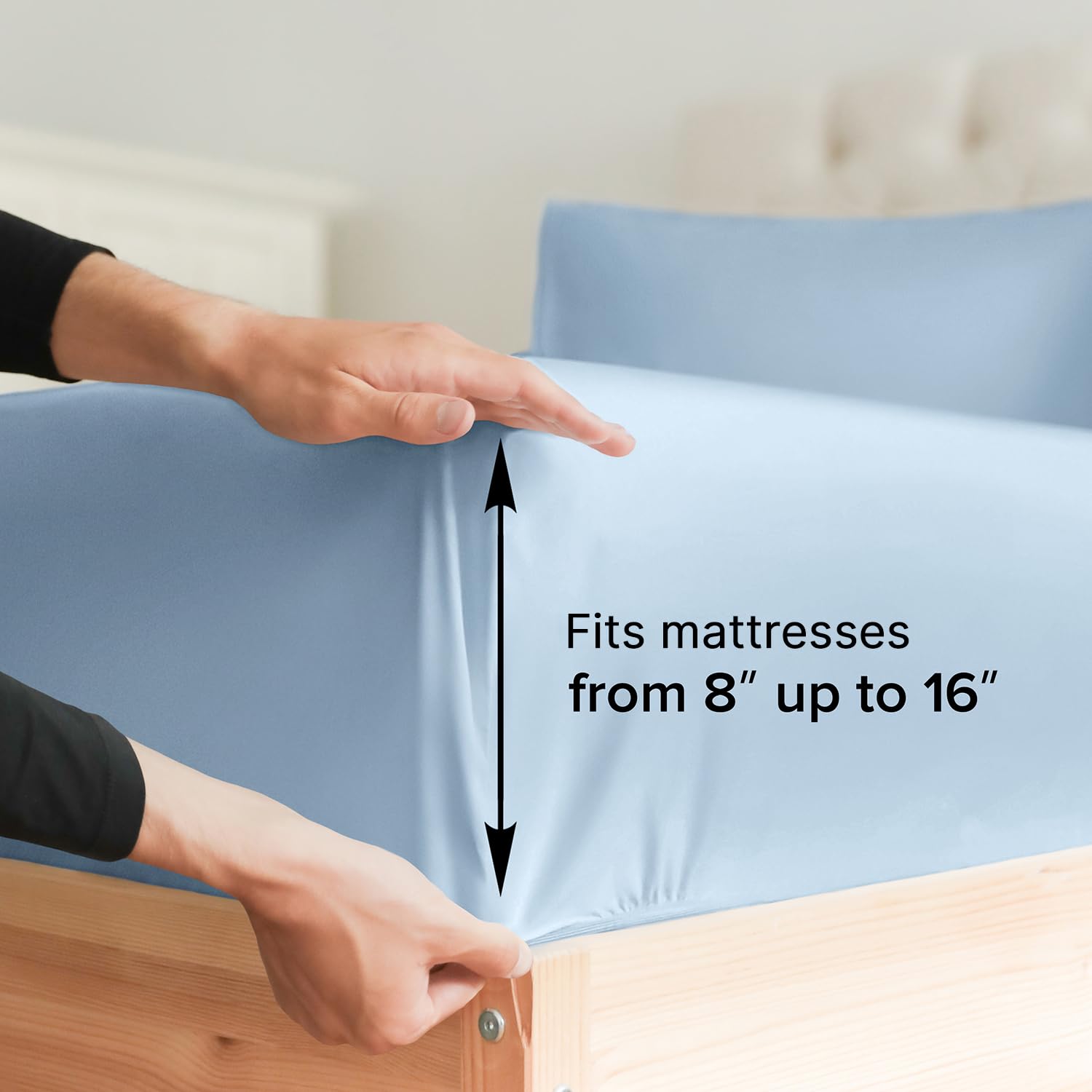 400 Thread Count Cotton - King Size Sheet Set - 100% Cotton Sheets - 400-Thread-Count - Sateen Cotton - Deep Pocket Cotton Bed Sheets - Silky & Soft Cotton - Hotel Quality Cotton Sheet for King Beds