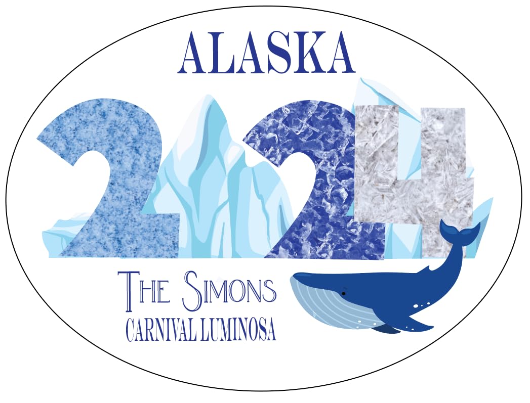 Alaska Cruise Year Magnet Decoration Customized for your Stateroom Door on your Disney Cruise, Carnival, Royal Caribbean, etc